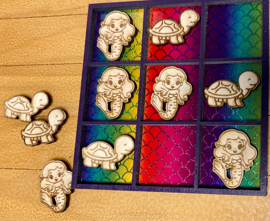 Mermaid Tic Tac Toe, Turtle Tic Tac Toe, Birthday Gifts for Girls, Easter Basket - Etsy