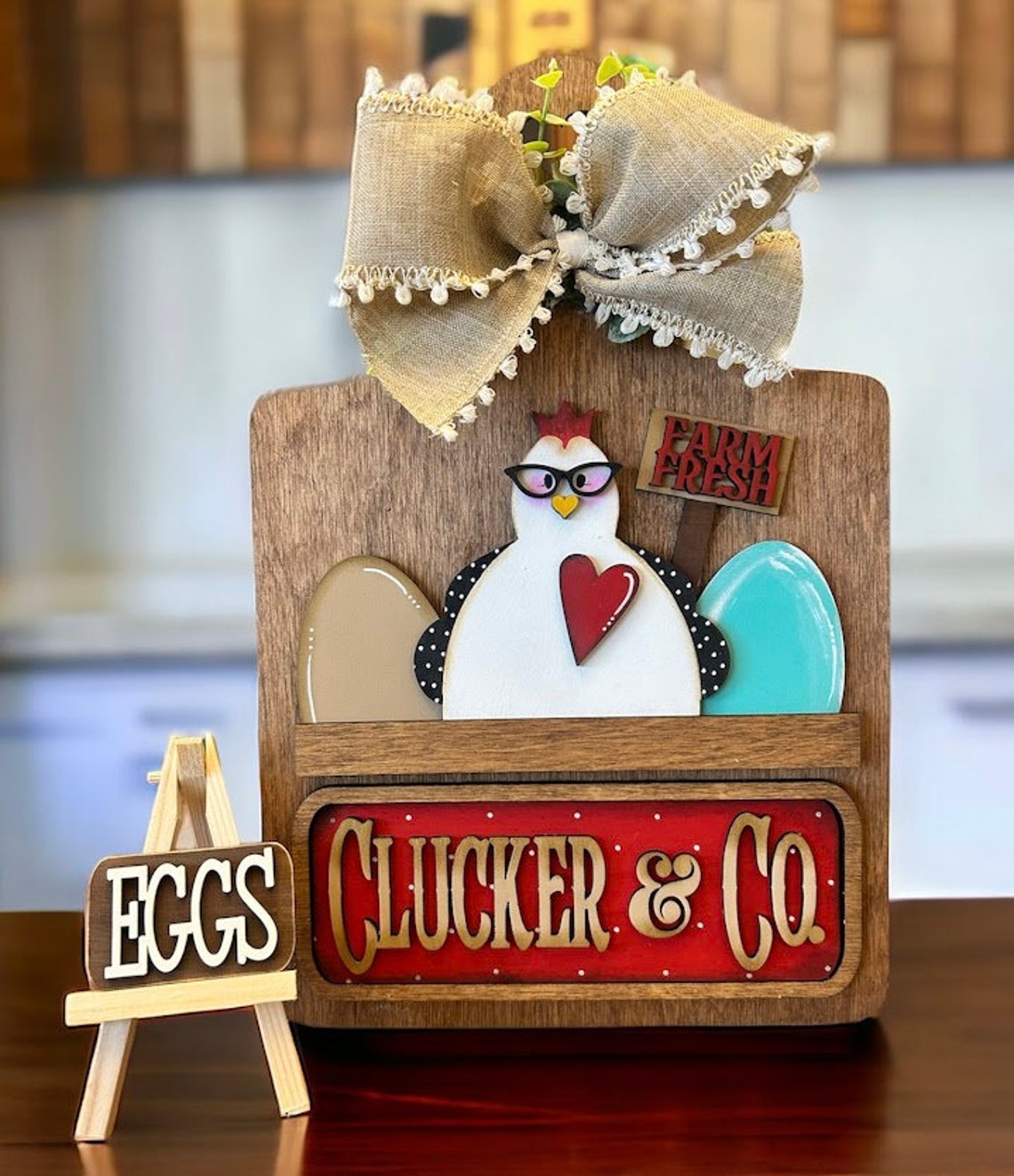 Clucker & Co Breadboard, Spring Decor, Interchangeable, Farmhouse Decor ...