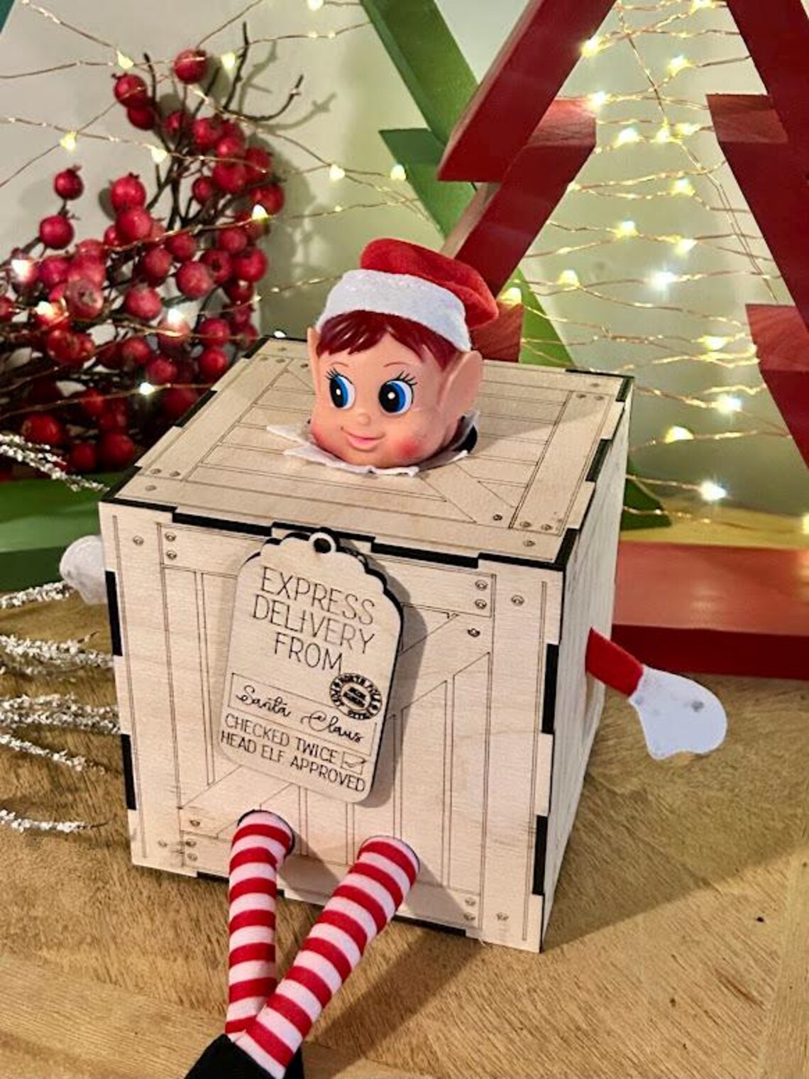 Elf Postcard/elf Arrival Crate/elf Decor/christmas Holiday/elf ...