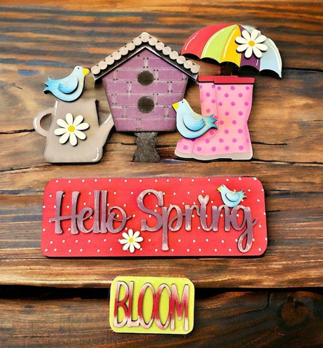 Hello Spring Breadboard, Easter Decor, Flowers, Interchangeable ...