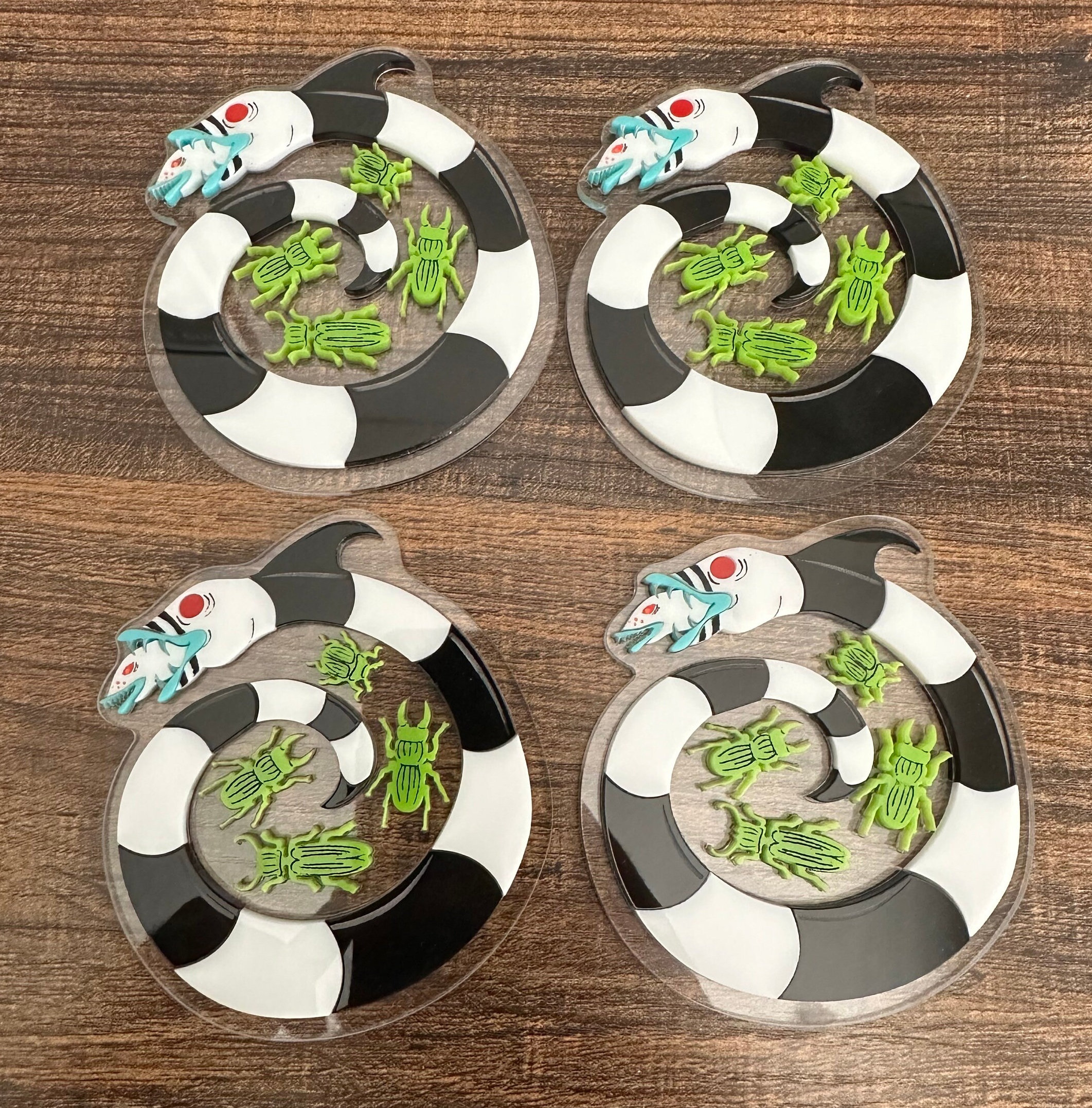 Sandworm Coasters - Beetlejuice Inspired Art - Etsy