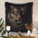 Tiger Lurks Blanket: Woven Throw Blanket, Woven Wall Hanging, Boho ...