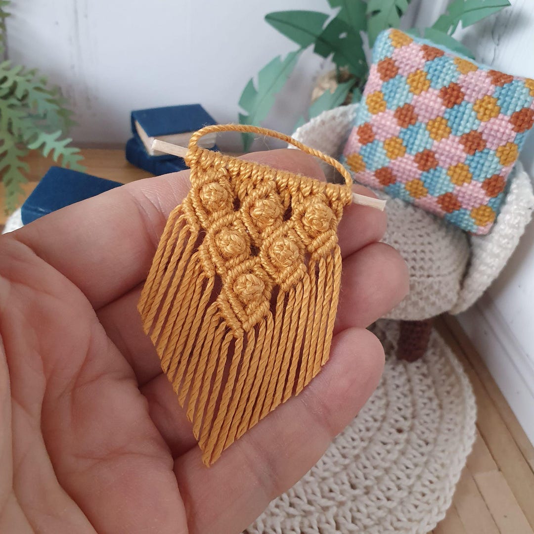 Miniature Macrame for Dollhouses & Book Nooks, Miniature Interior, 1:12 ...