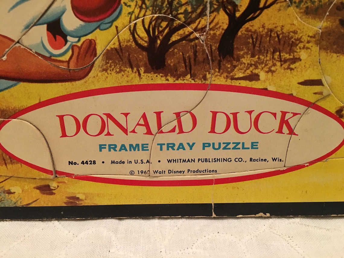Vintage Donald Duck Frame Tray Puzzle - Etsy