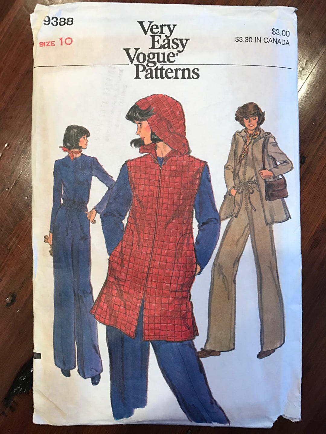 Vintage Very Easy Vogue Pattern 9388 - Jacket and Jumpsuit - Size 10 ...