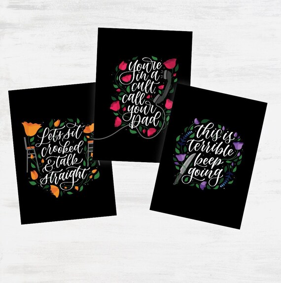 Botanical Illustrated True Crime Quote A5 Postcard Prints. - Etsy