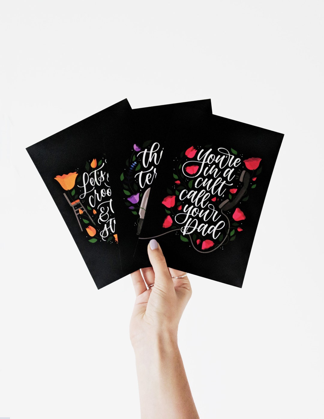 Botanical Illustrated True Crime Quote A5 Postcard Prints. Little ...