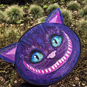 Cheshire Cat Bag, Shoulder Bag With Embroidery, Animal Shaped Bag, Cat ...