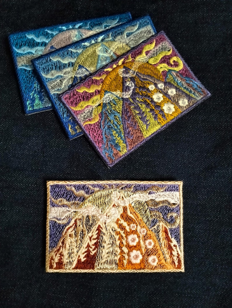 Patch Mountains Embroidered, Landscape Patch, Iron on Patches for ...