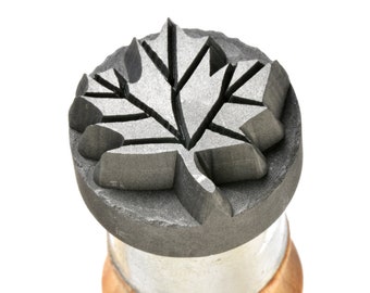 Scs-053 Small Round Wood Pottery Stamp Maple Leaf - Etsy