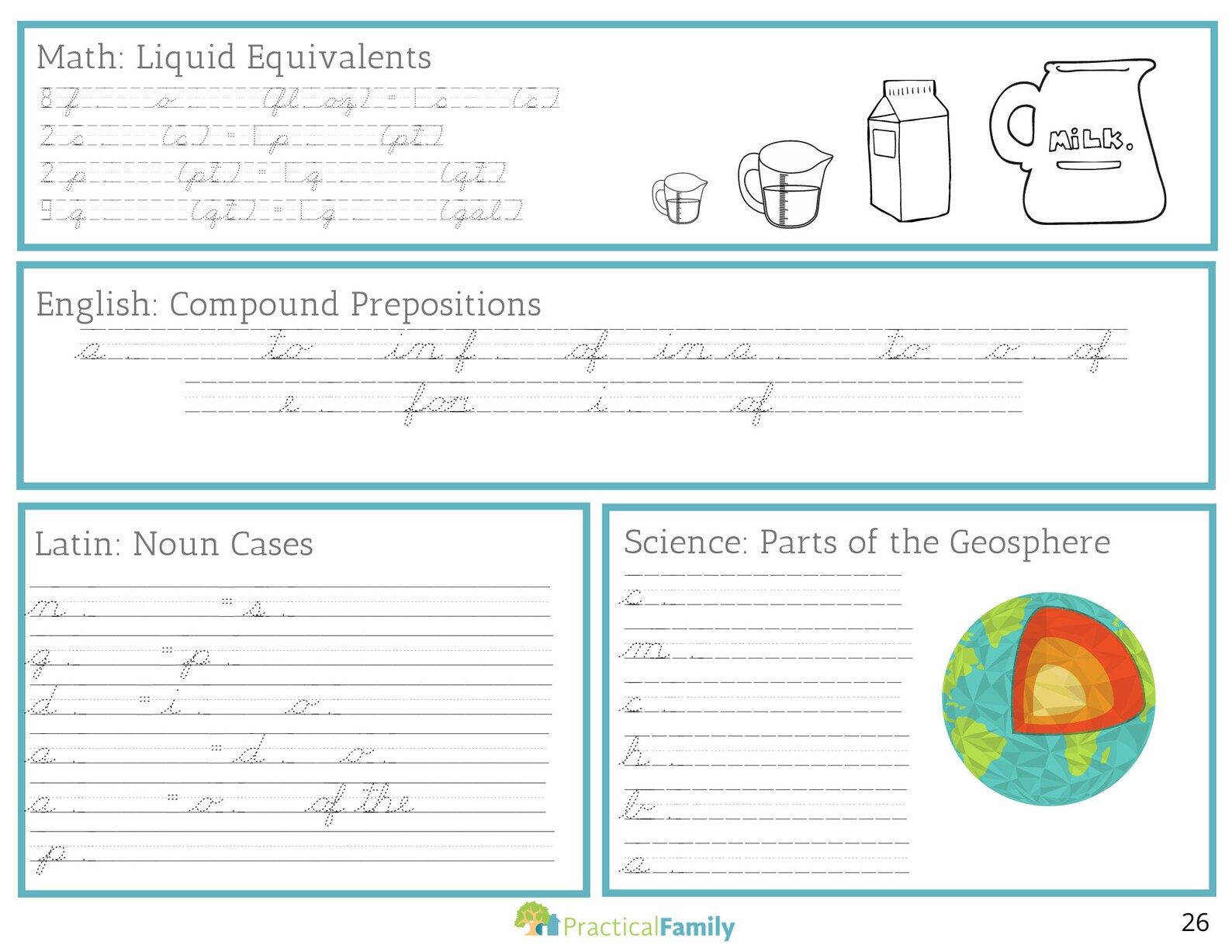 CC Cycle 1 Weekly Sheets CURSIVE - Etsy