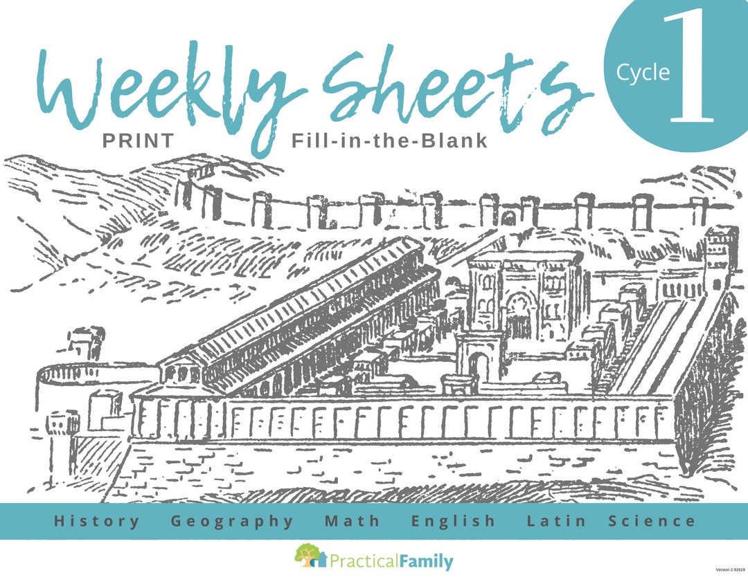 CC Cycle 1 Weekly Sheets PRINT - Etsy