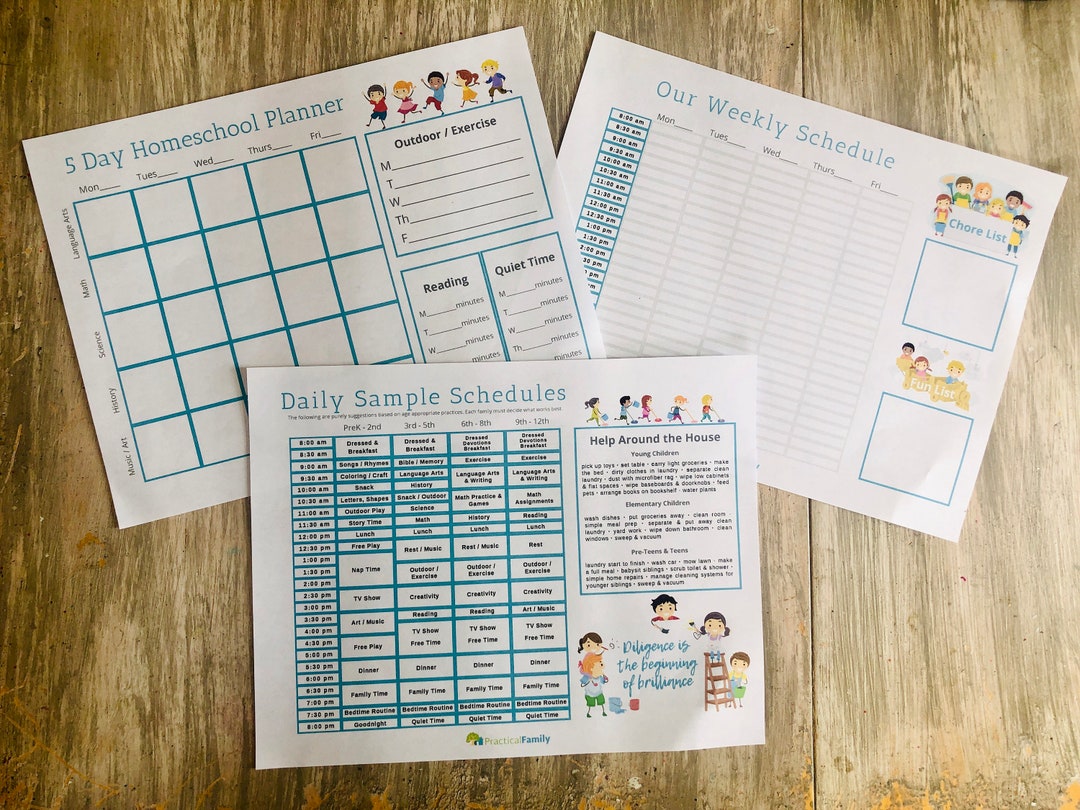 5 Day Homeschool Planner - Etsy