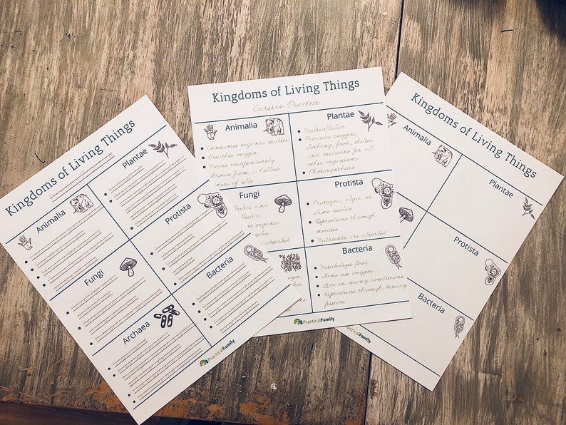 Kingdoms of Living Things - Handwriting Practice - Etsy