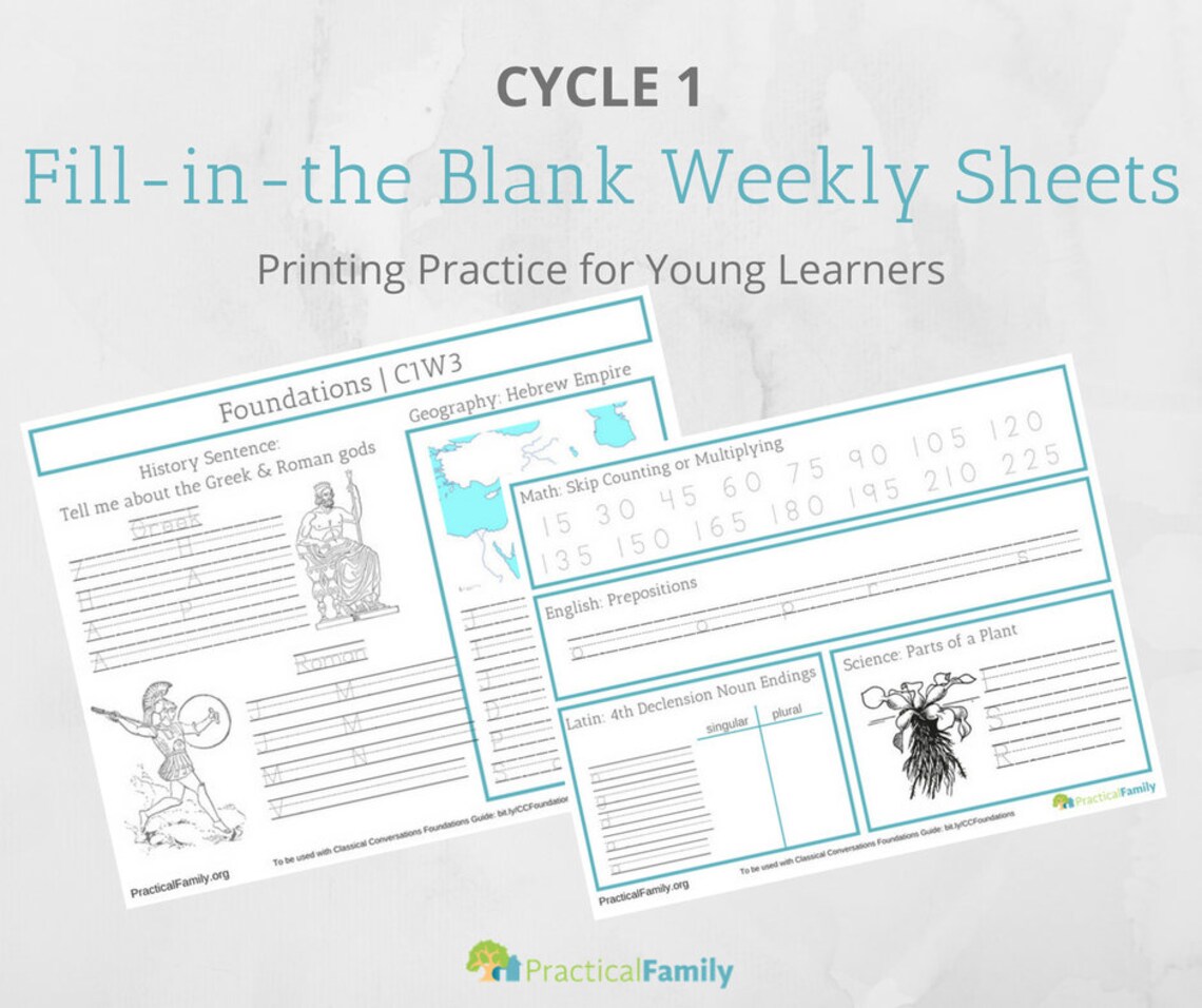 CC Cycle 1 Weekly Sheets PRINT - Etsy
