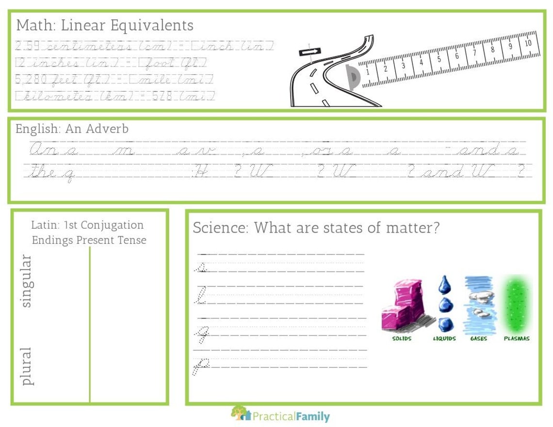 CC Cycle 2 Weekly Sheets CURSIVE - Etsy