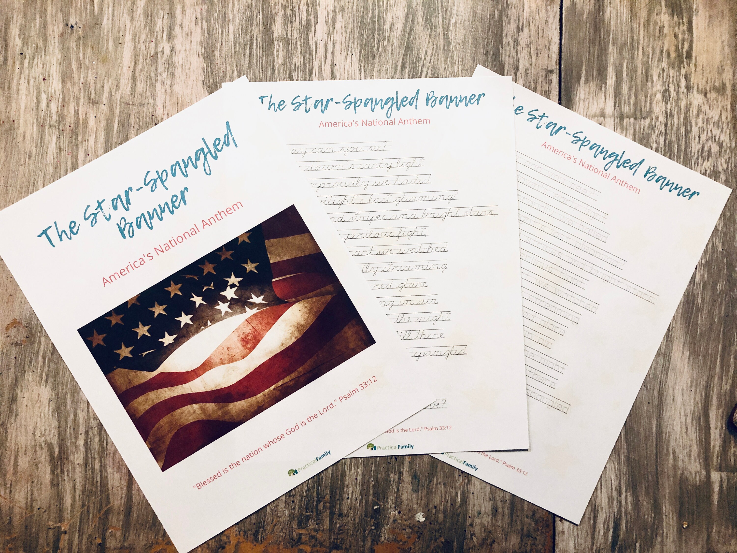 The Star Spangled Banner - Handwriting Practice - Etsy