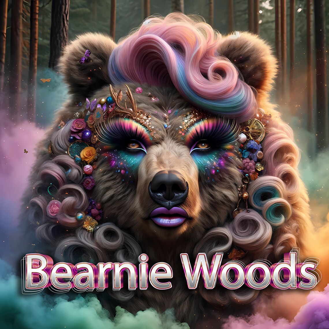 Enchanted Bear Drag Queen Art - Vibrant, Fabulous, and Unique!" - Etsy