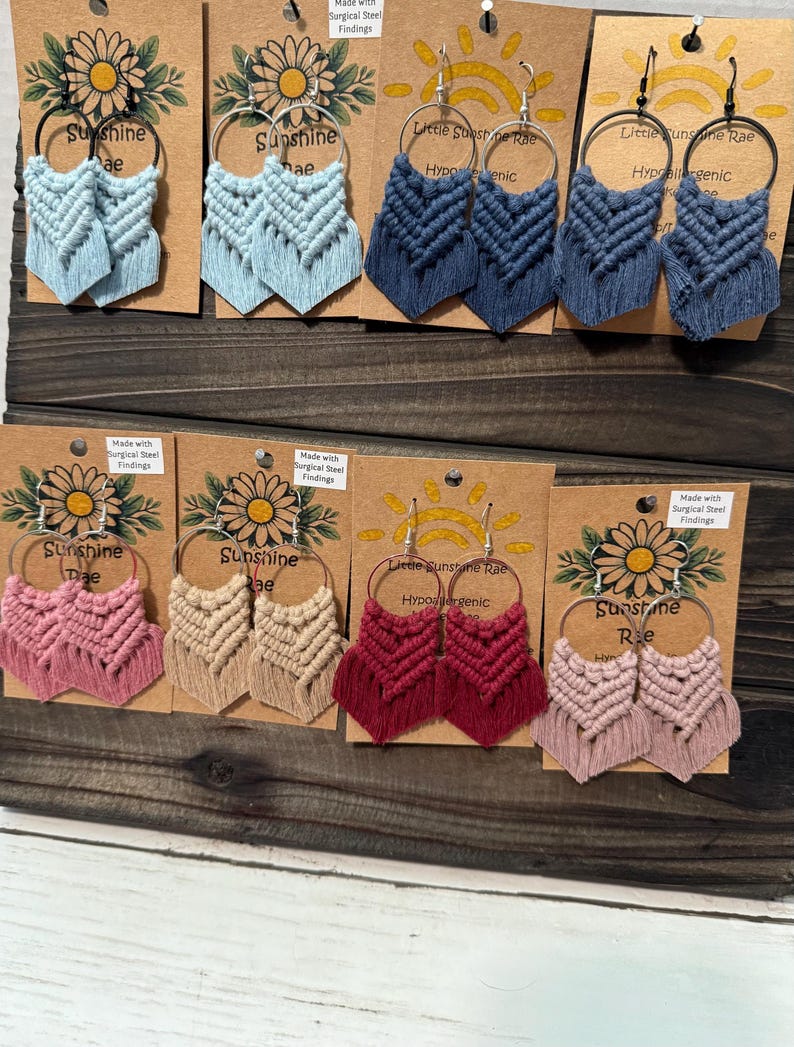 Macrame Earrings - Etsy