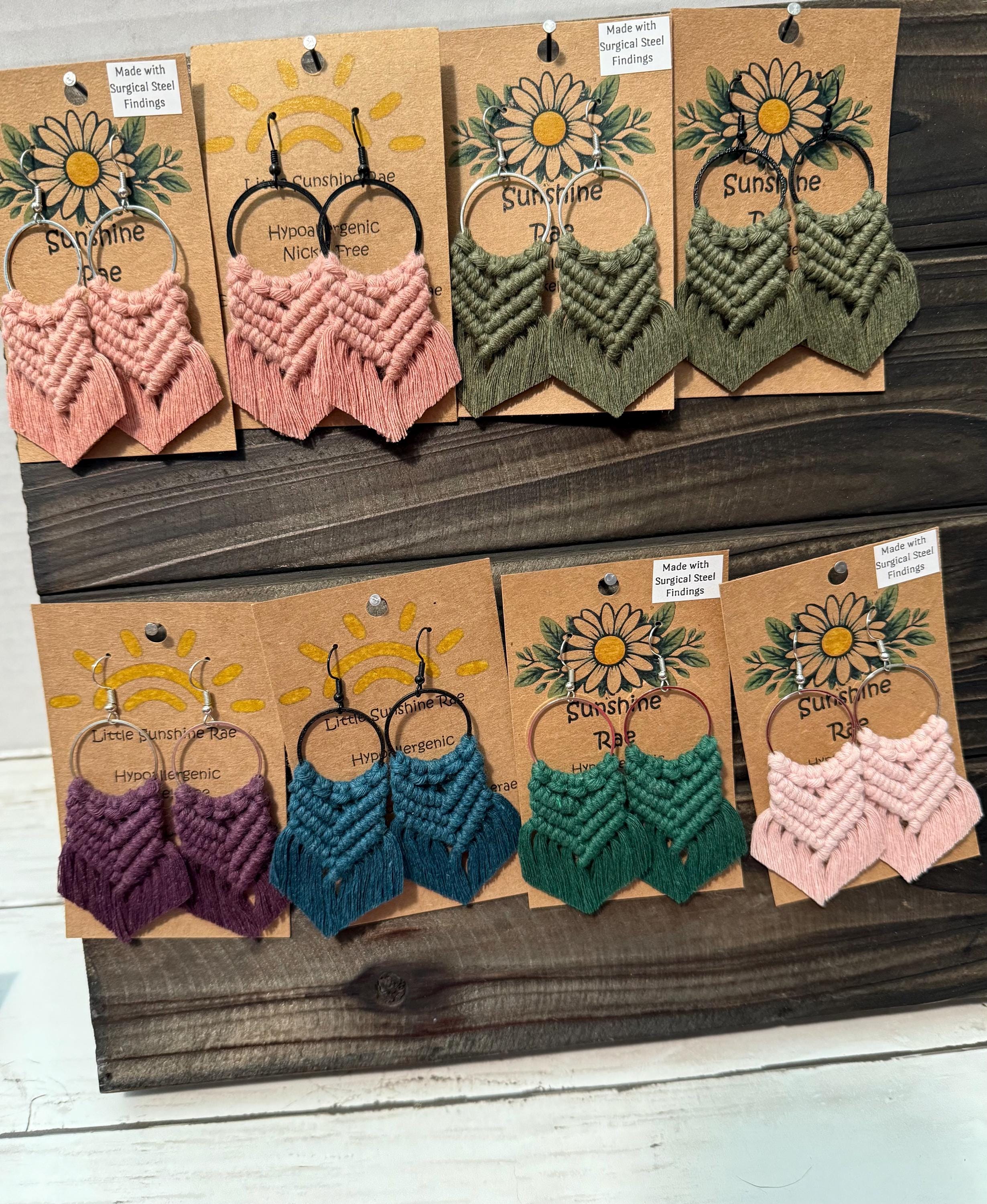 Macrame Earrings - Etsy