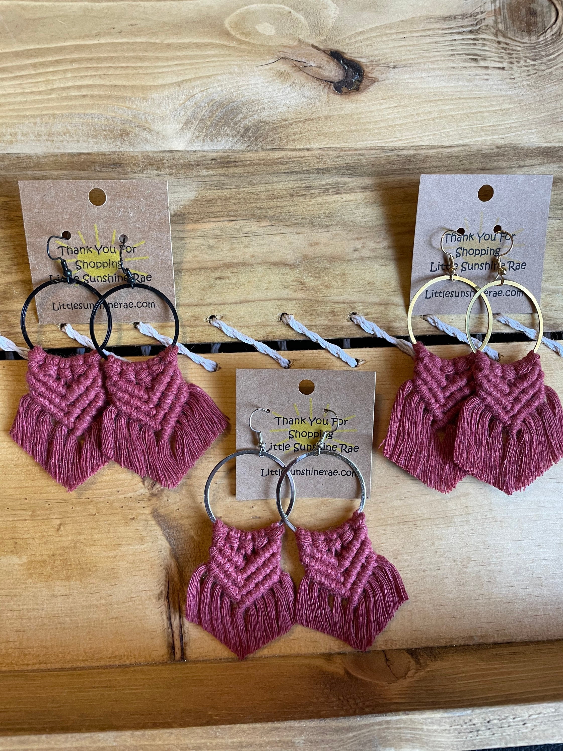 Macrame Earrings - Etsy