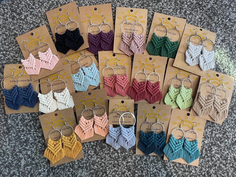 Macrame Earrings - Etsy