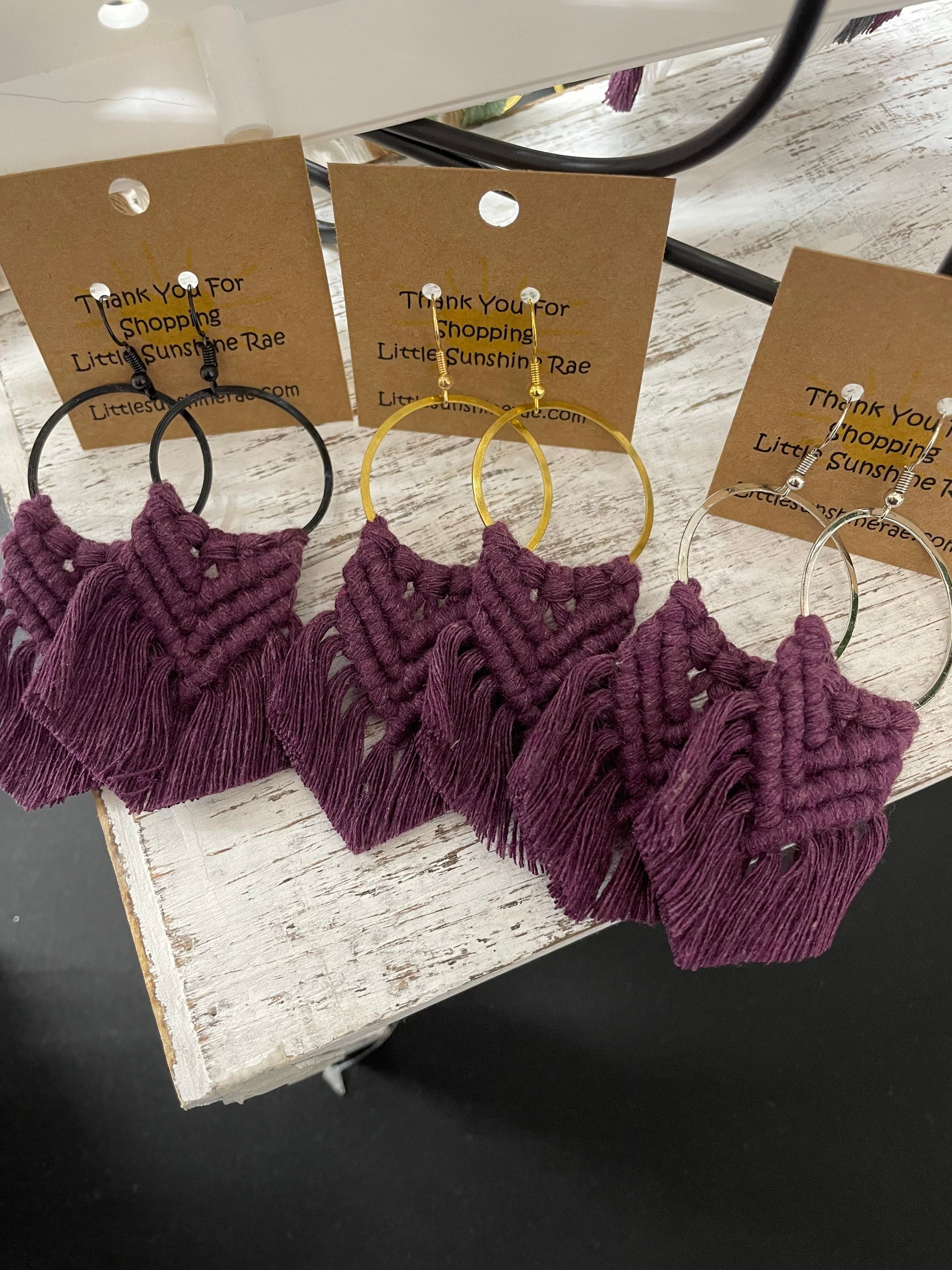 Macrame Earrings - Etsy