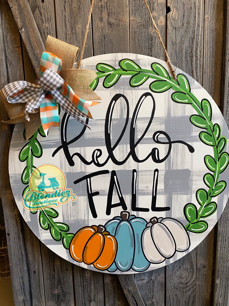 TEMPLATE FALL - Pumpkins - Plaid - Fall Door Hanger- Pumpkin Template ...