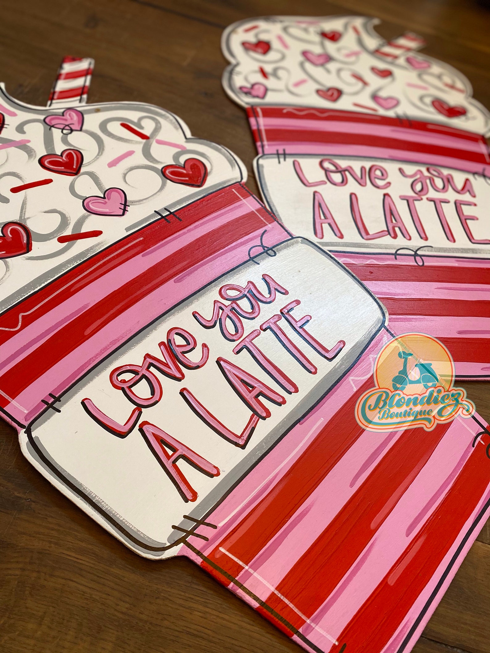 LOVE YOU A LATTE - Door Hanger Template - Valentines Day Door Hanger ...
