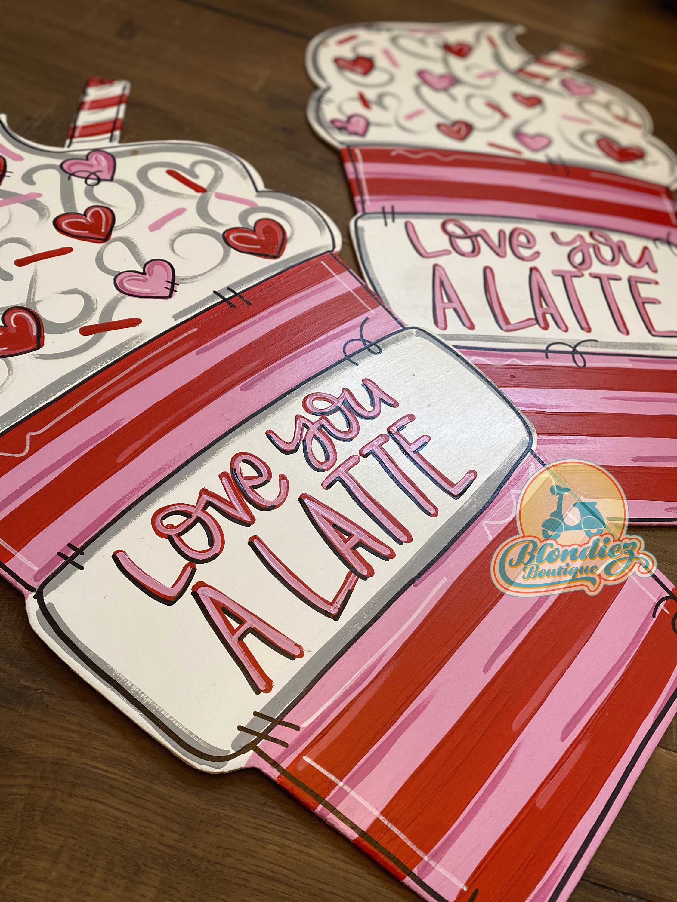 LOVE YOU A LATTE - Door Hanger Template - Valentines Day Door Hanger ...
