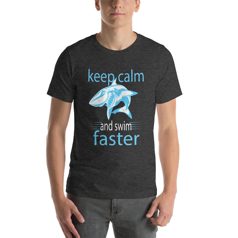 Keep Calm Swim Faster, Funny Scuba Diving Shark T-shirt - Etsy