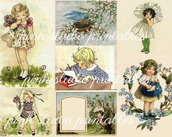 Nostalgic Spring Printable Collage Sheet digital download | Etsy