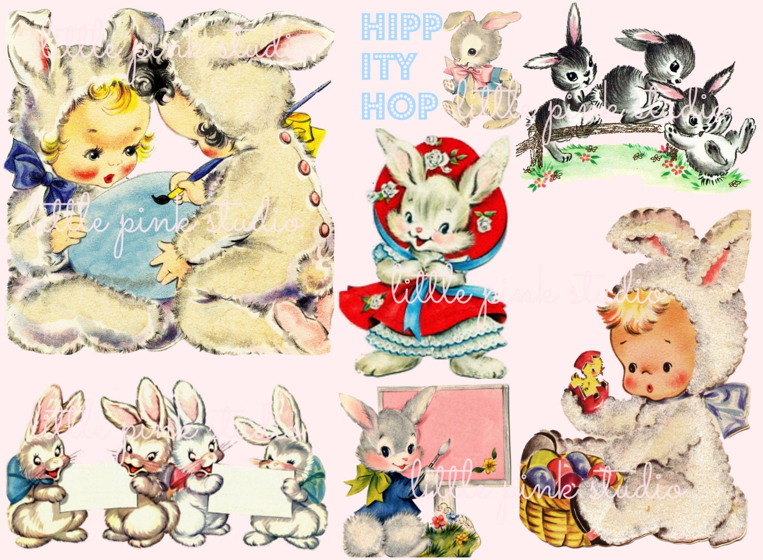 Easter Cuties, Printable Collage Sheet digital Download, Printable - Etsy