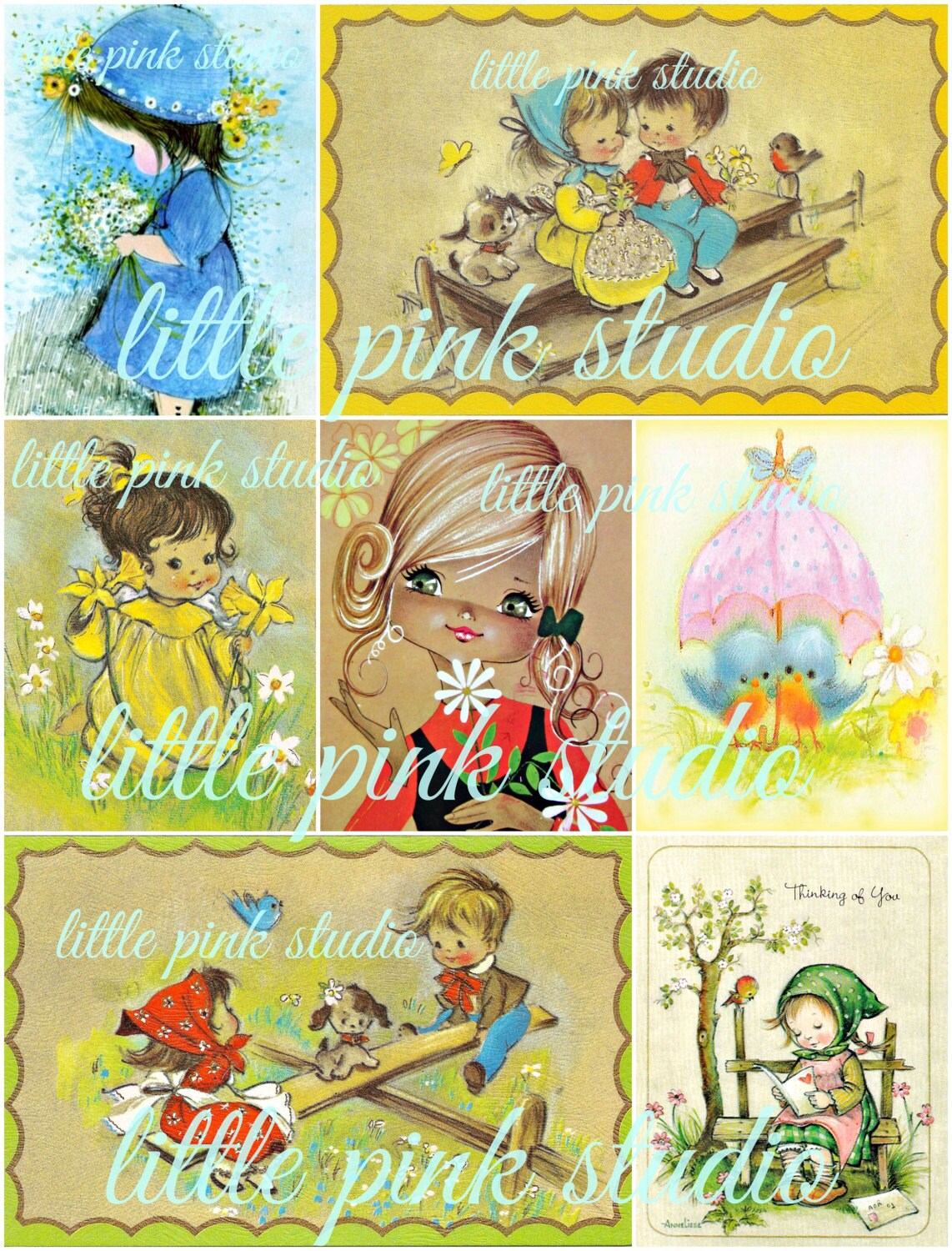 Nostalgic Spring Printable Collage Sheet (digital Download, Printable ...