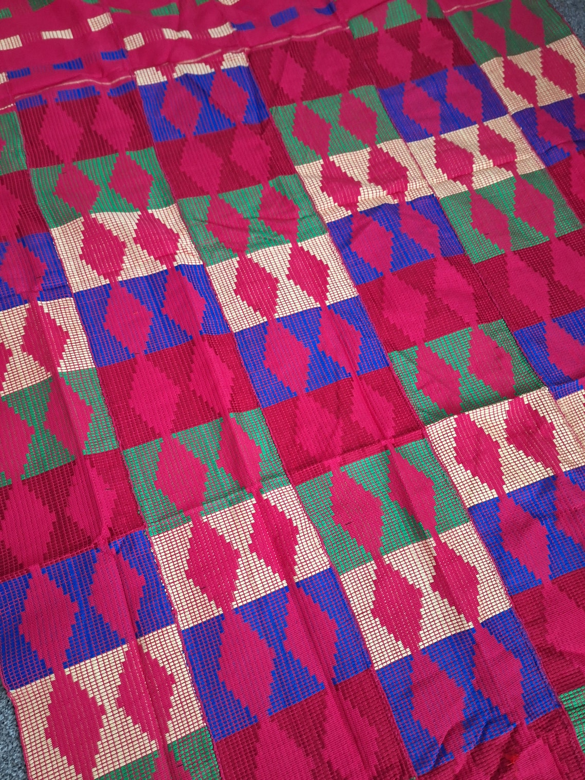 Vibrant Colorful Authentic Kente Cloth | Ghana - Etsy