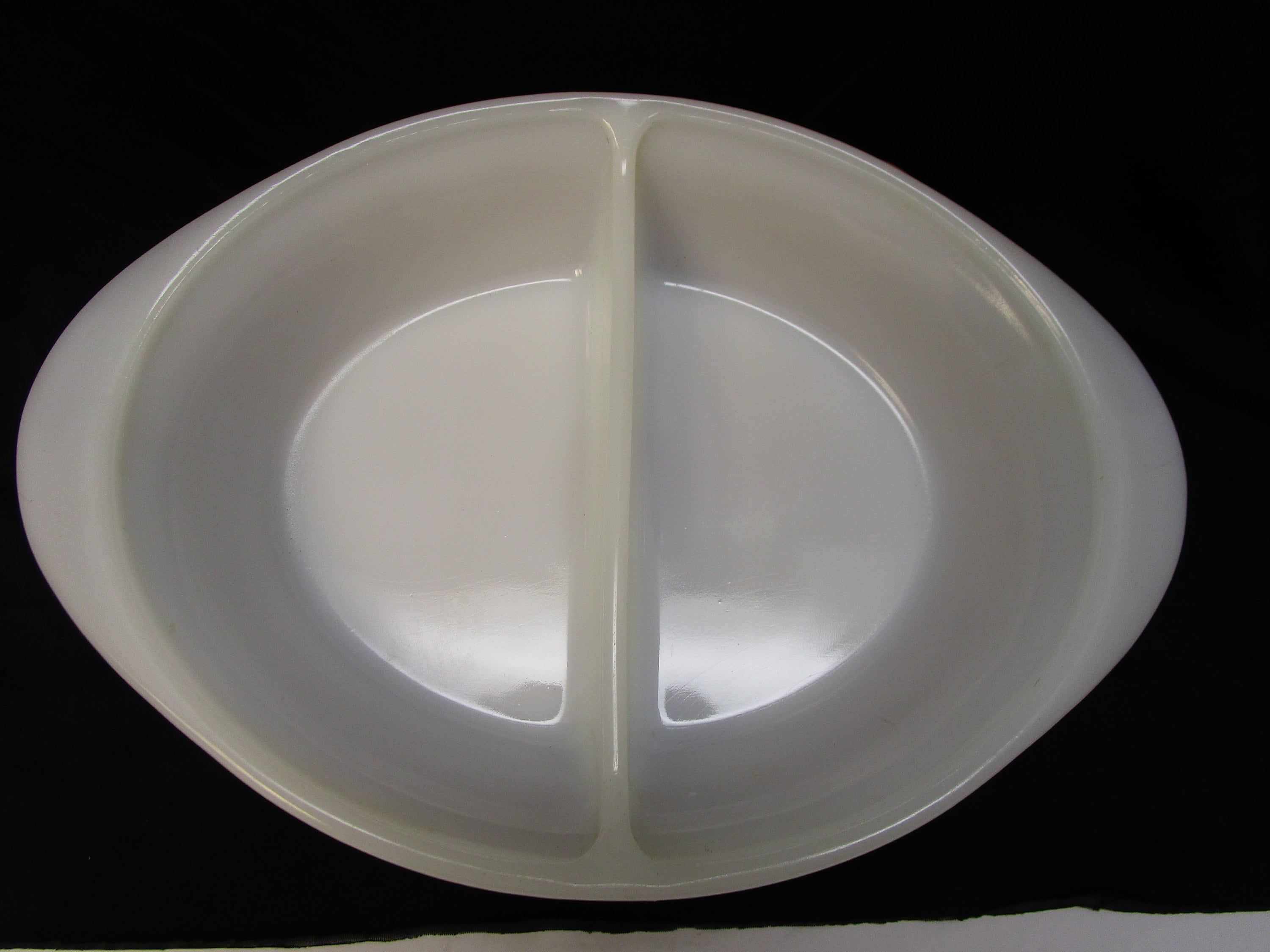 Large Glasbake Divided Baking Dish Vintage Milk Glass Divided | Etsy