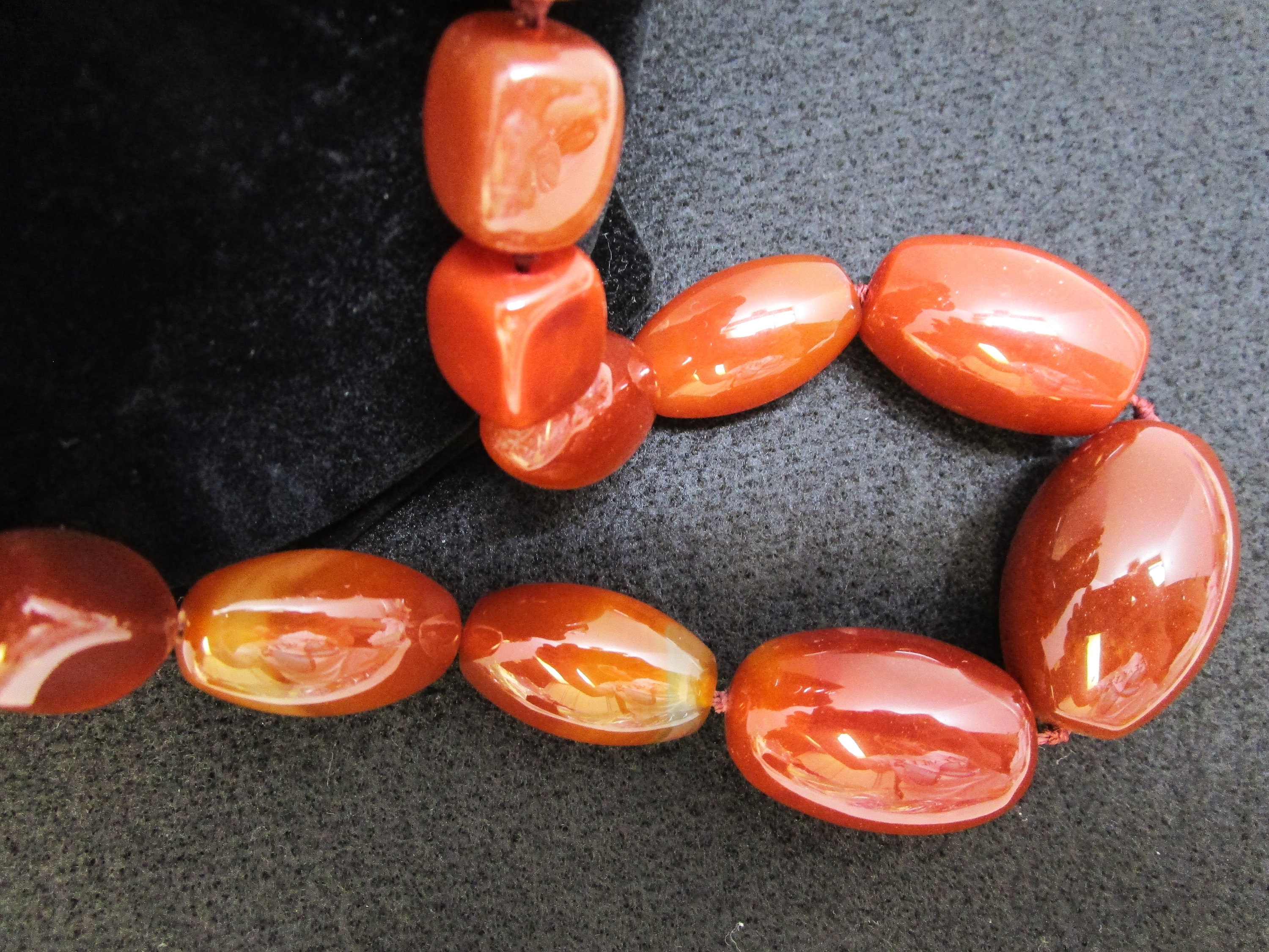 AIL Aluma Designer Carnelian Bead Necklace Large Graduated Natural ...