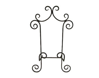 Vintage Wall Mount Plate Rack Wrought Iron Metal Double Plate Display ...