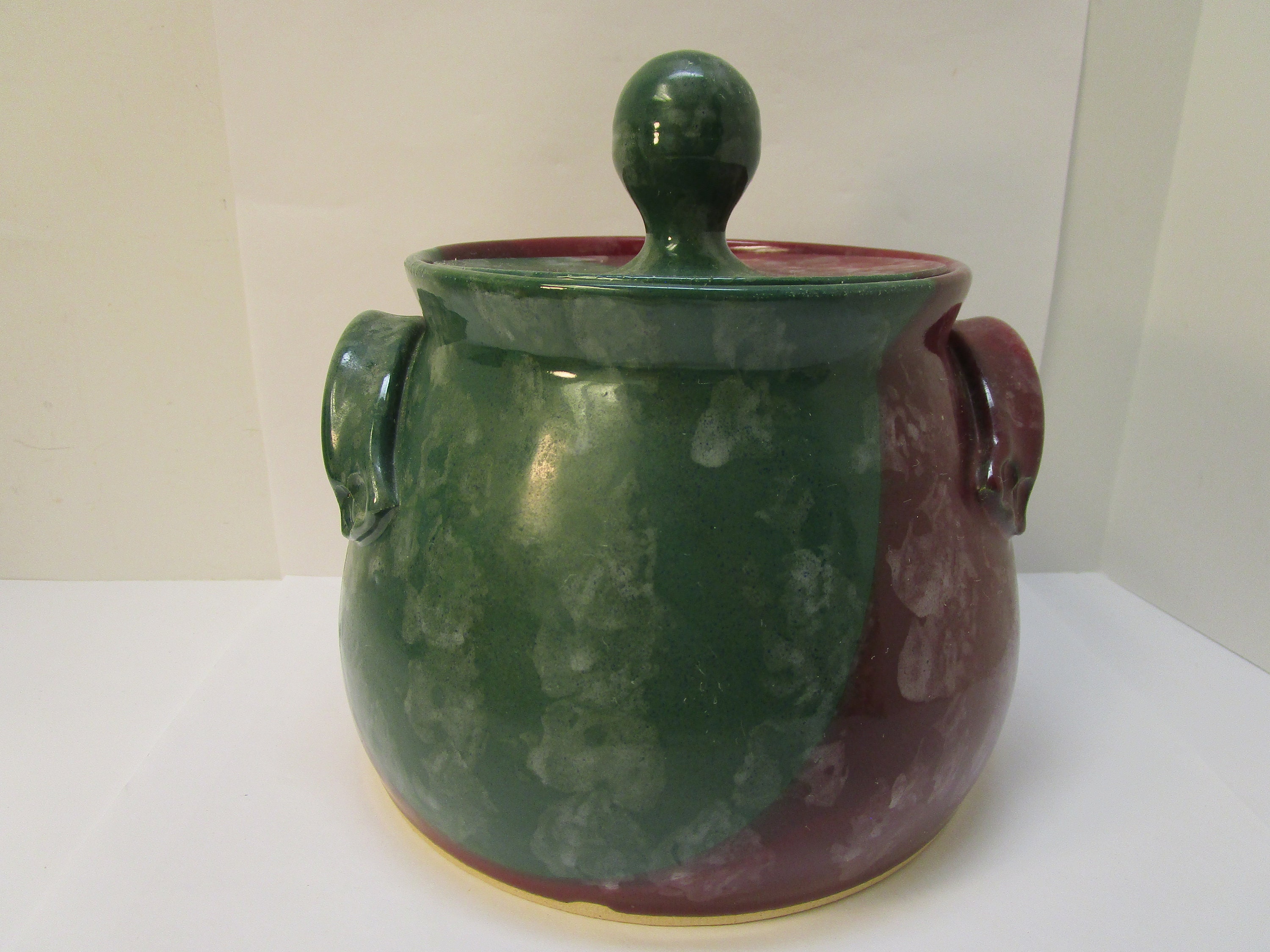 Authentic Callicutt Pottery Crock Bean Pot Lidded NC Pottery Stoneware ...