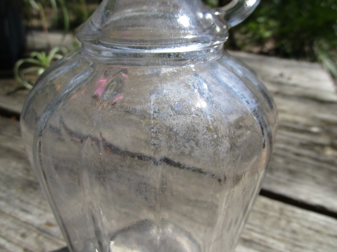 Antique Paneled Glass Jug Turner Bro's Glass Handled Jug - Etsy