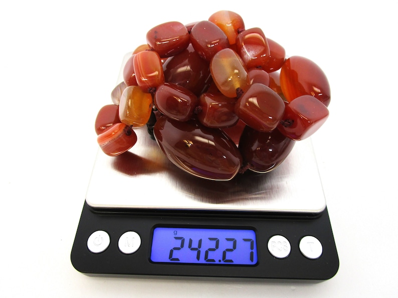 AIL Aluma Designer Carnelian Bead Necklace Large Graduated Natural ...