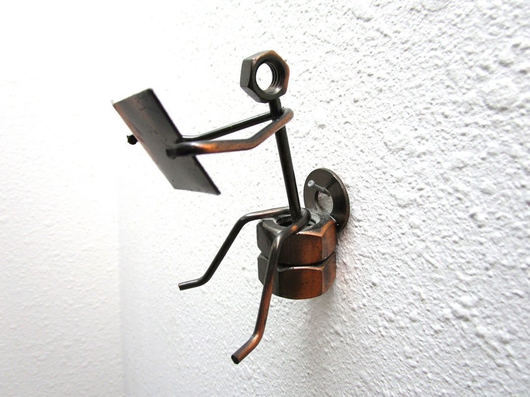 Vintage Steampunk Copper Art Sculpture Copper Stickman on the Toilet ...