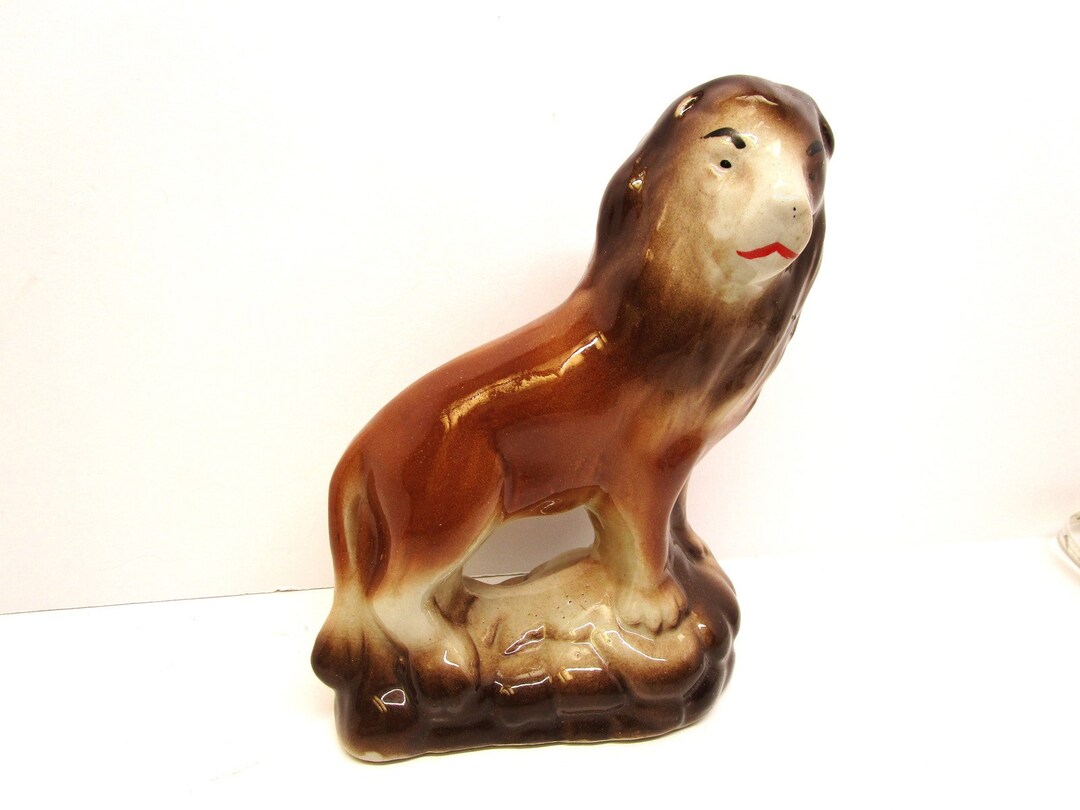 Vtg Brazilian Pottery Lion King of the Jungle Lion Wild Animal Decor ...