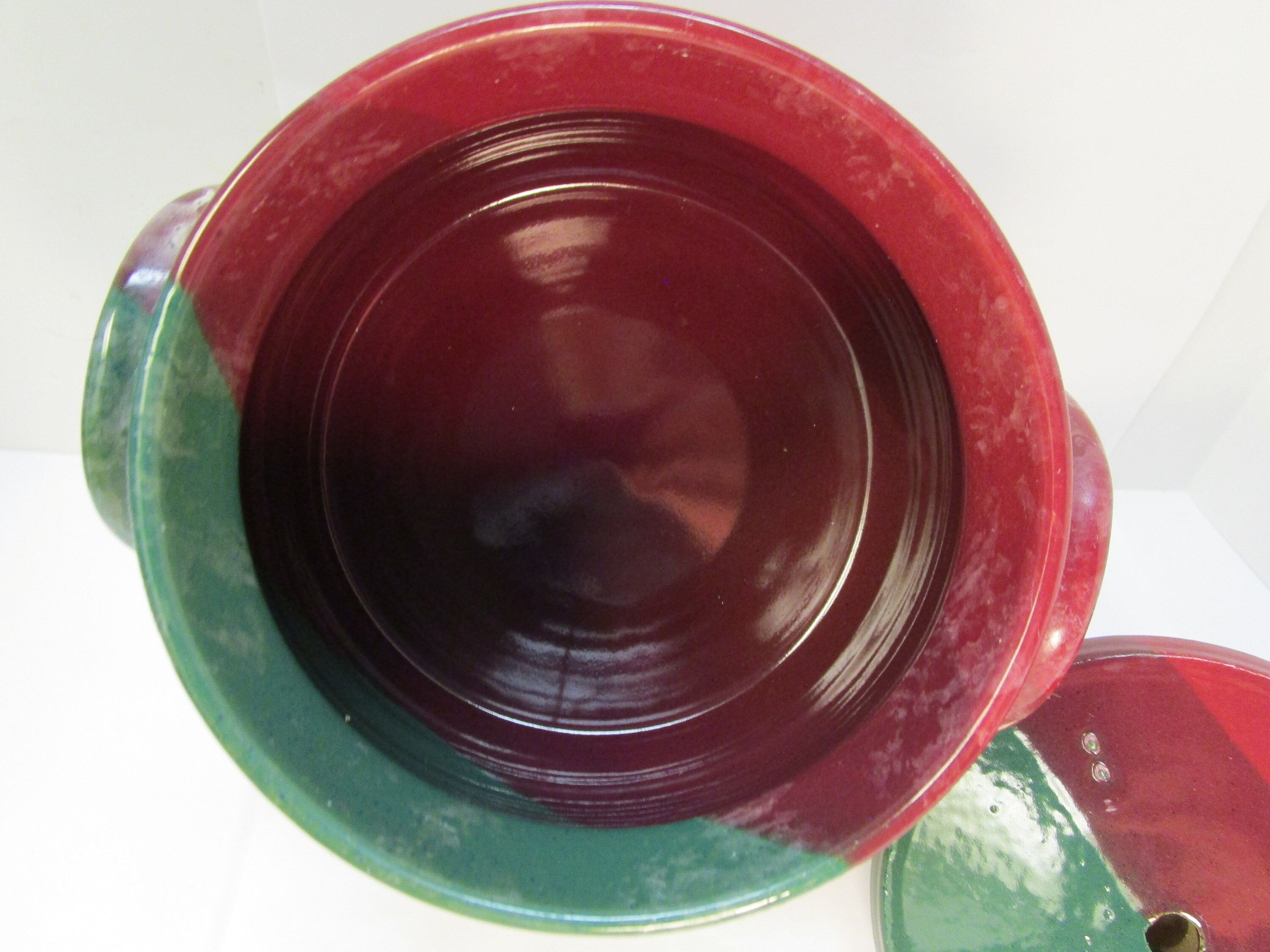 Authentic Callicutt Pottery Crock Bean Pot Lidded NC Pottery Stoneware ...