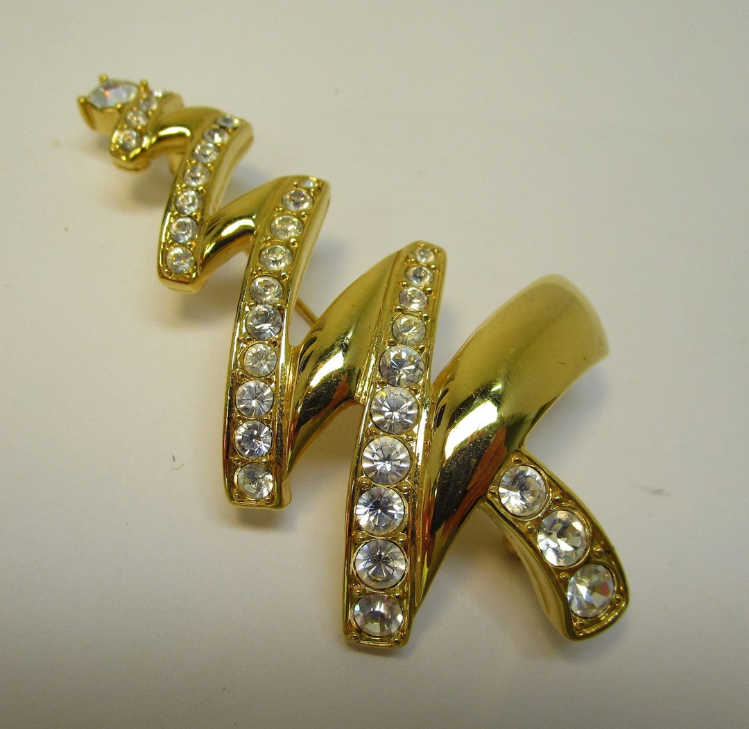 Pristine Large Shiny Gold Monet Christmas Tree Brooch Pin Gold Tone ...