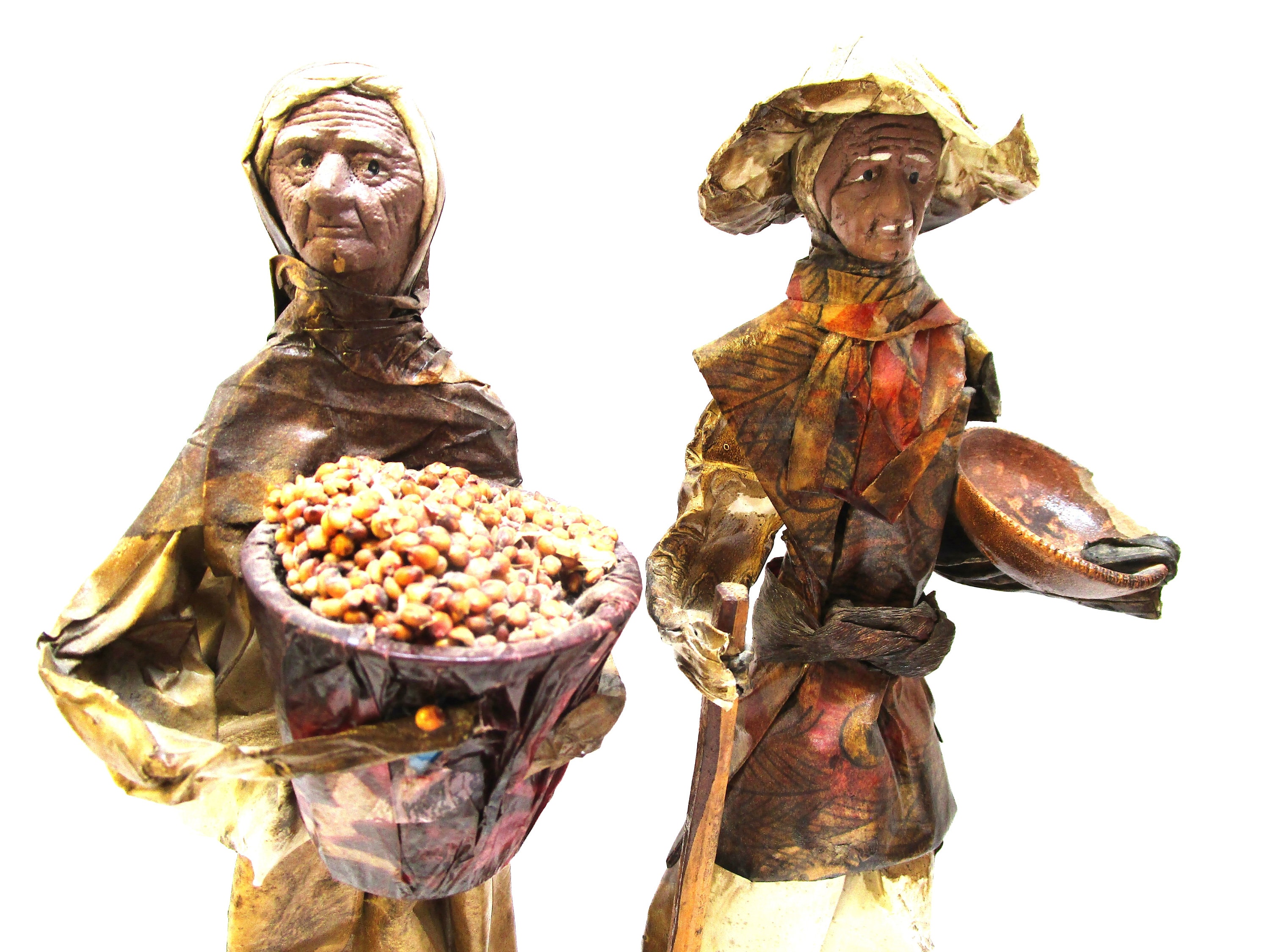 Vintage Mexican Paper Mache Sculptures Man Woman Harvesting - Etsy