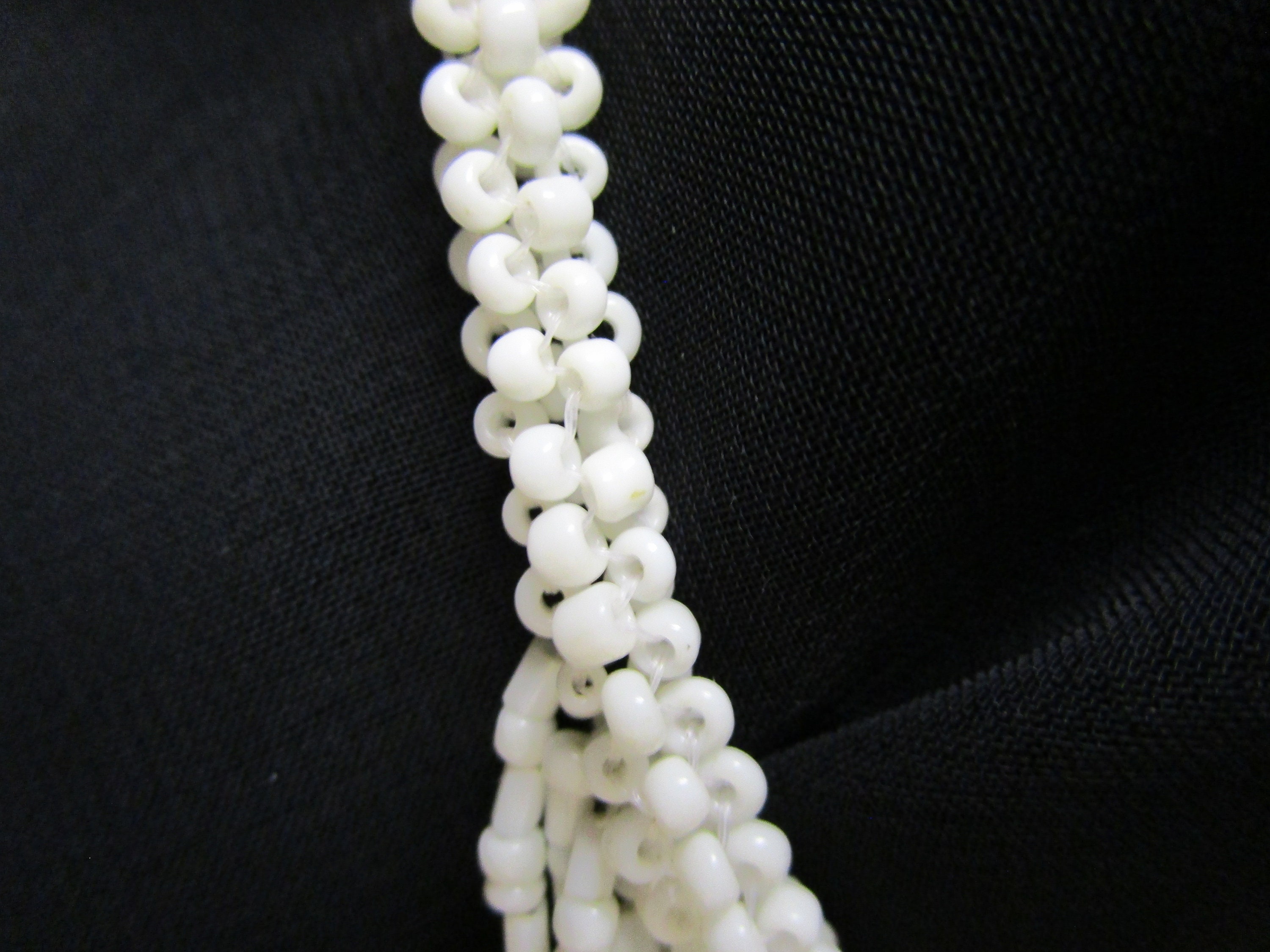 Multi Strand White Bead Swag Bridal Statement Necklace OOAK - Etsy