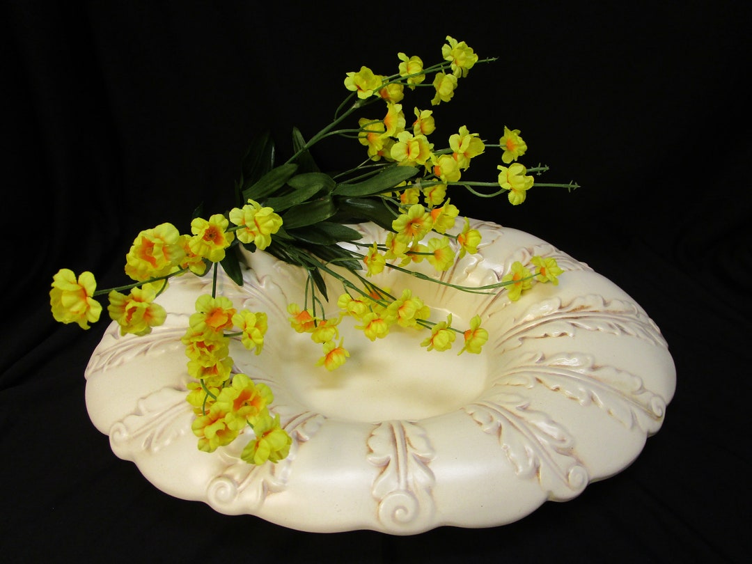 Antique Red Wing Pottery Console Bowl 1940s Large Redwing Ornate Bowl ...