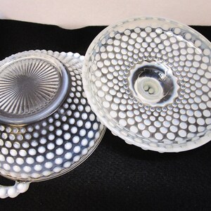 Vintage Baby Blue Hobnail Dew Drop Milk Glass Covered Candy Dish ...