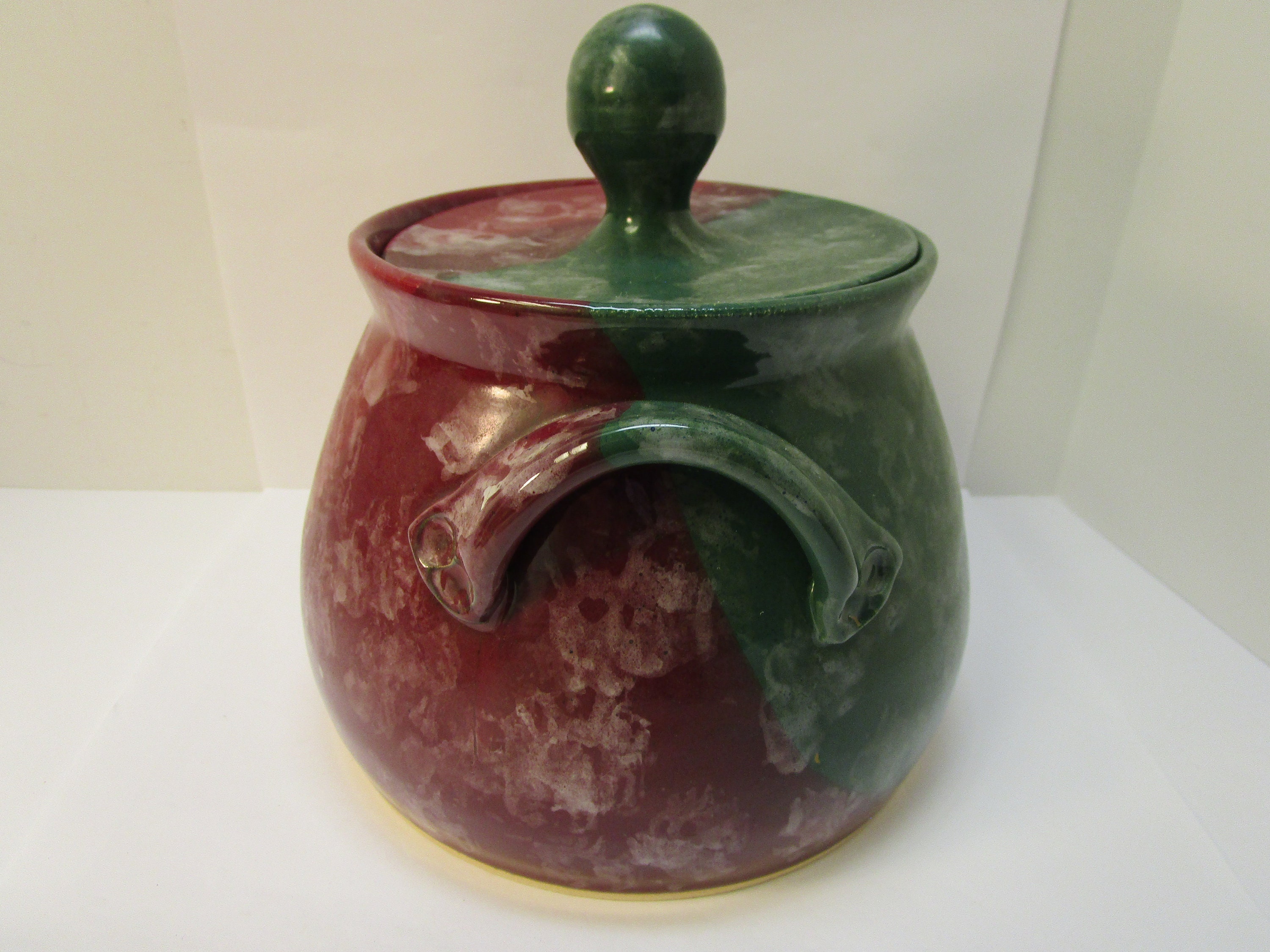 Authentic Callicutt Pottery Crock Bean Pot Lidded NC Pottery Stoneware ...